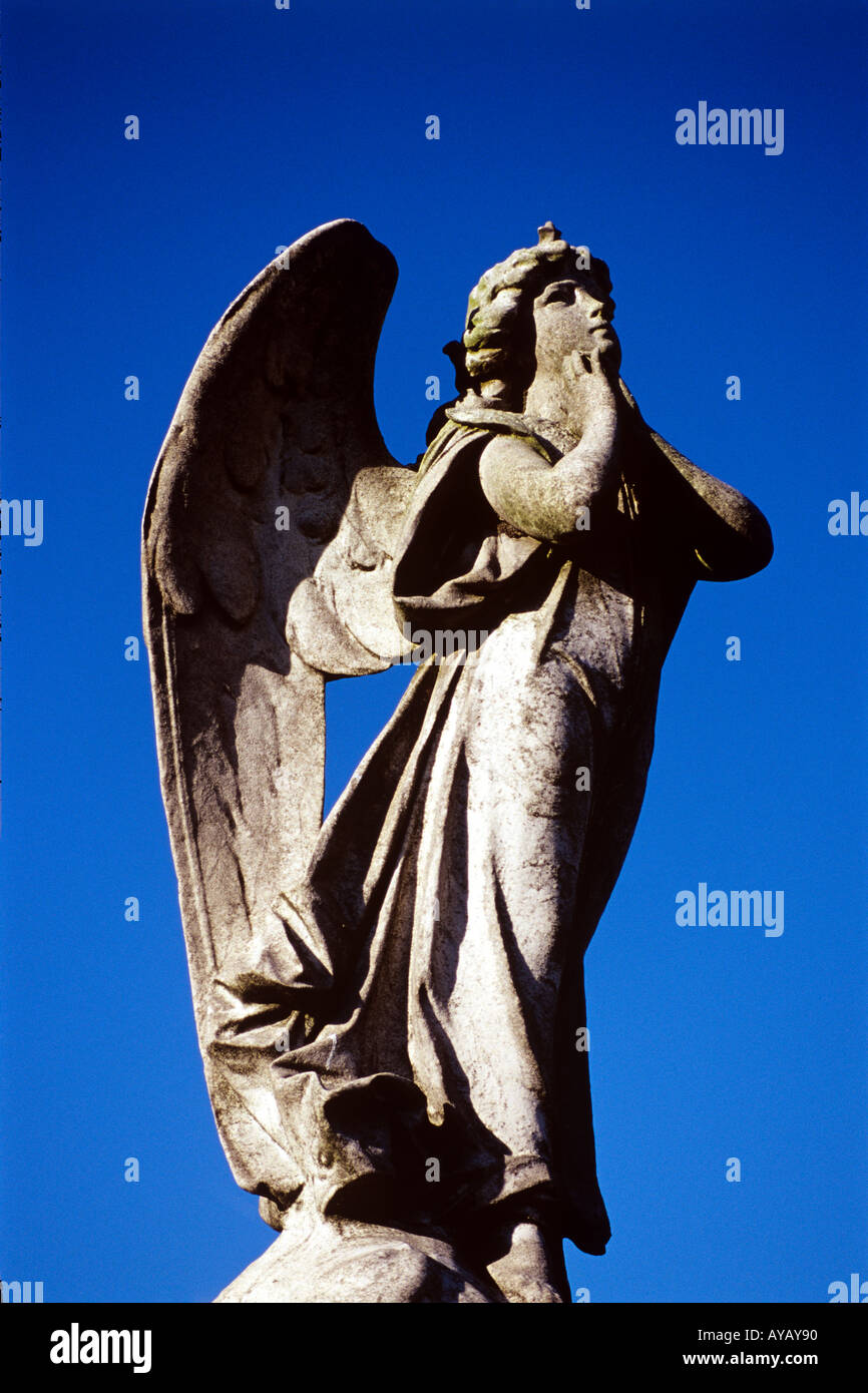 Stone Angel in Churchyard Stock Photo - Alamy