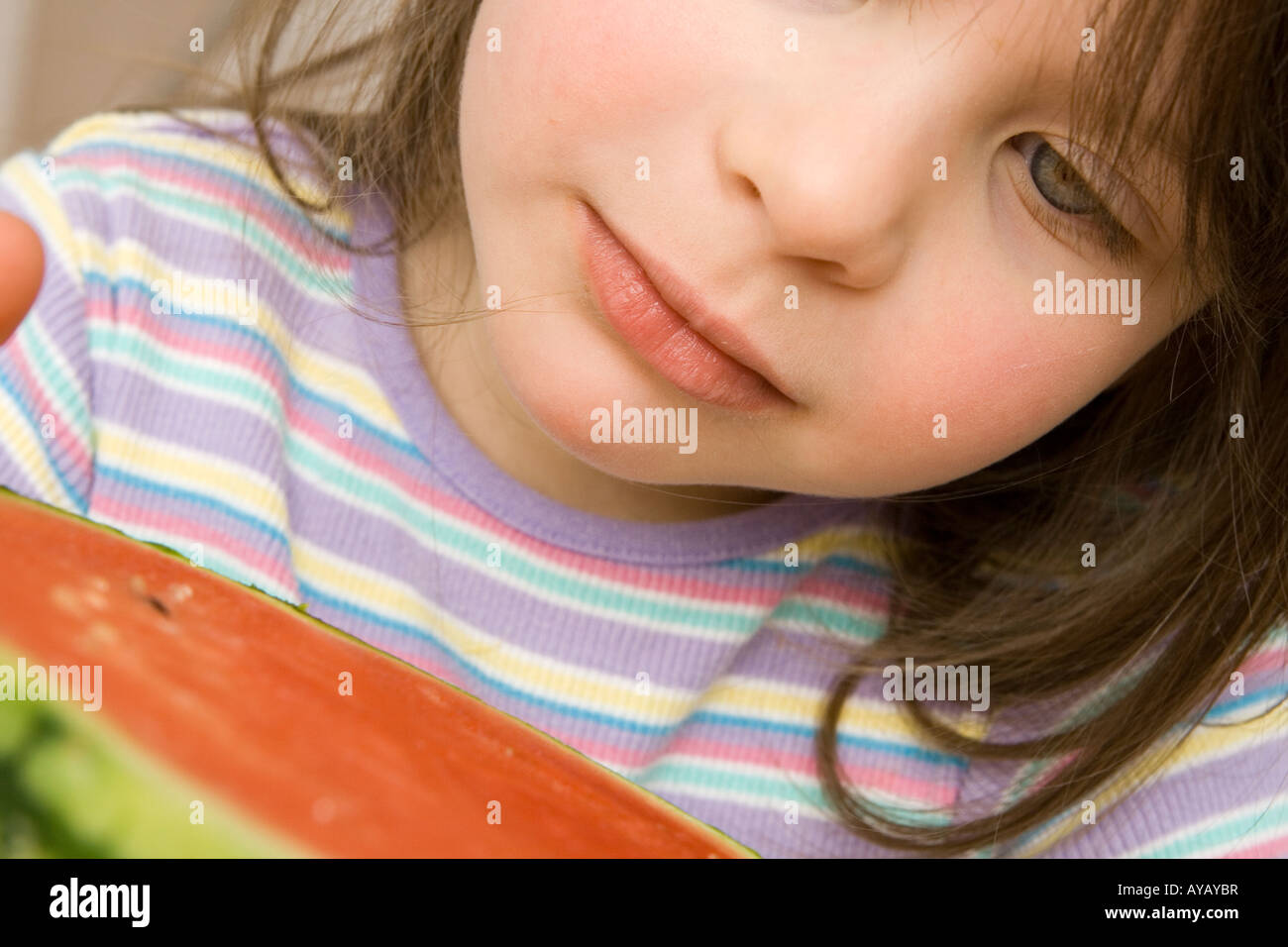 watermelon and kid close up Stock Photo - Alamy