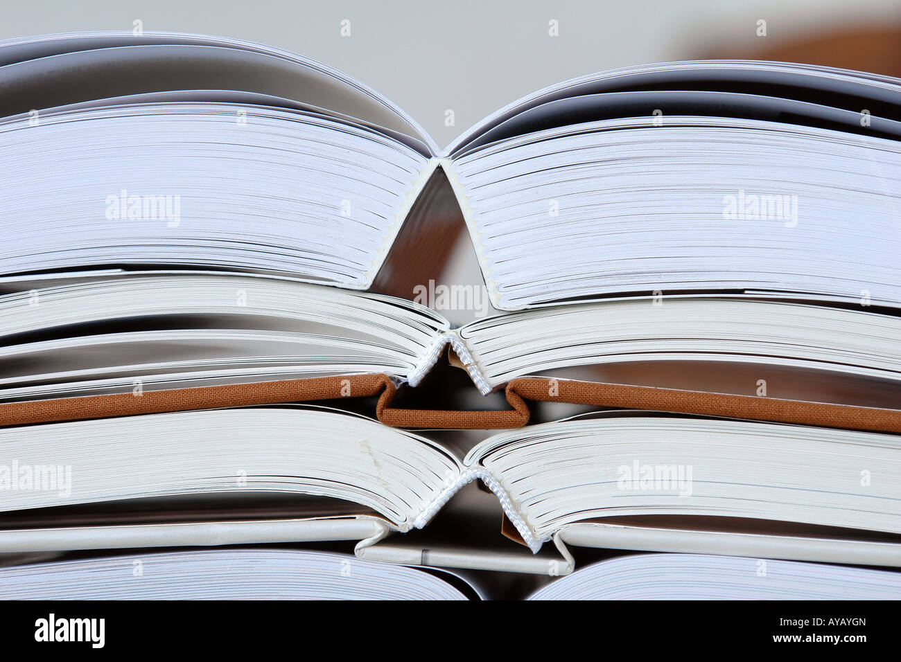 Close up of stack of books Stock Photo - Alamy