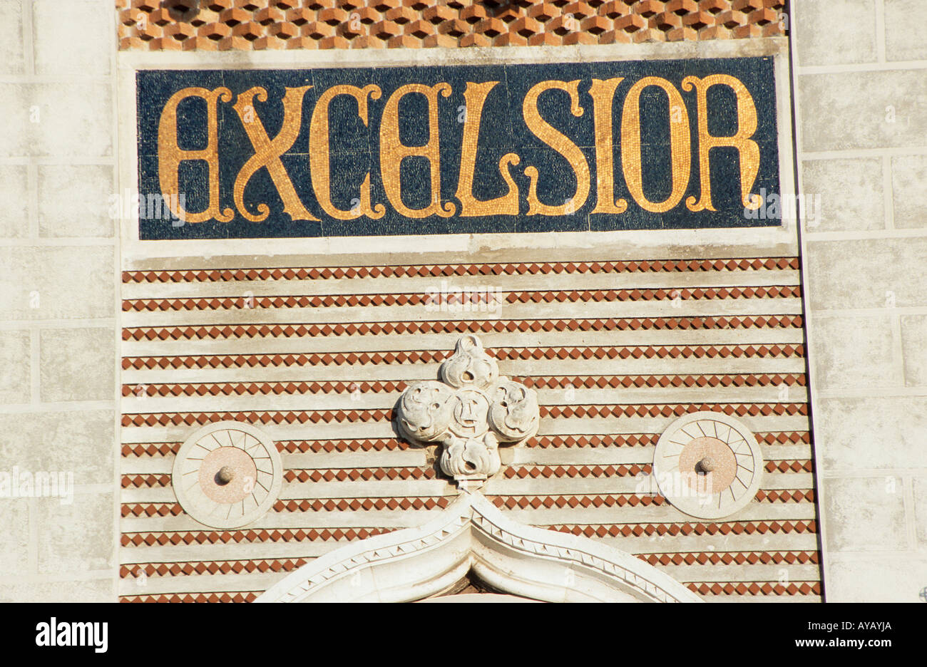 Hotel Excelsior exterior sign Lido Venice Stock Photo - Alamy