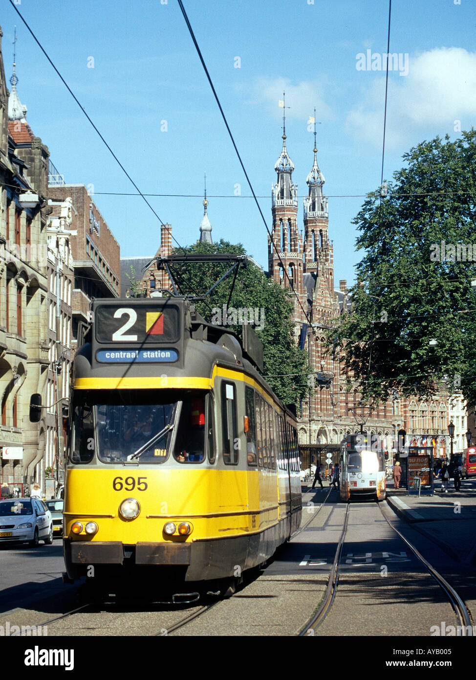Amsterdam Tram in Holland Europe Stock Photo - Alamy