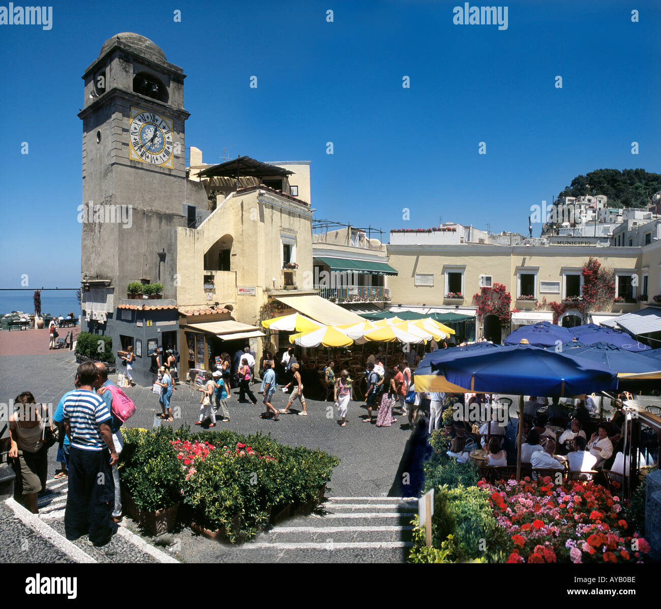 Island of Capri main town centre , Italy Stock Photo - Alamy