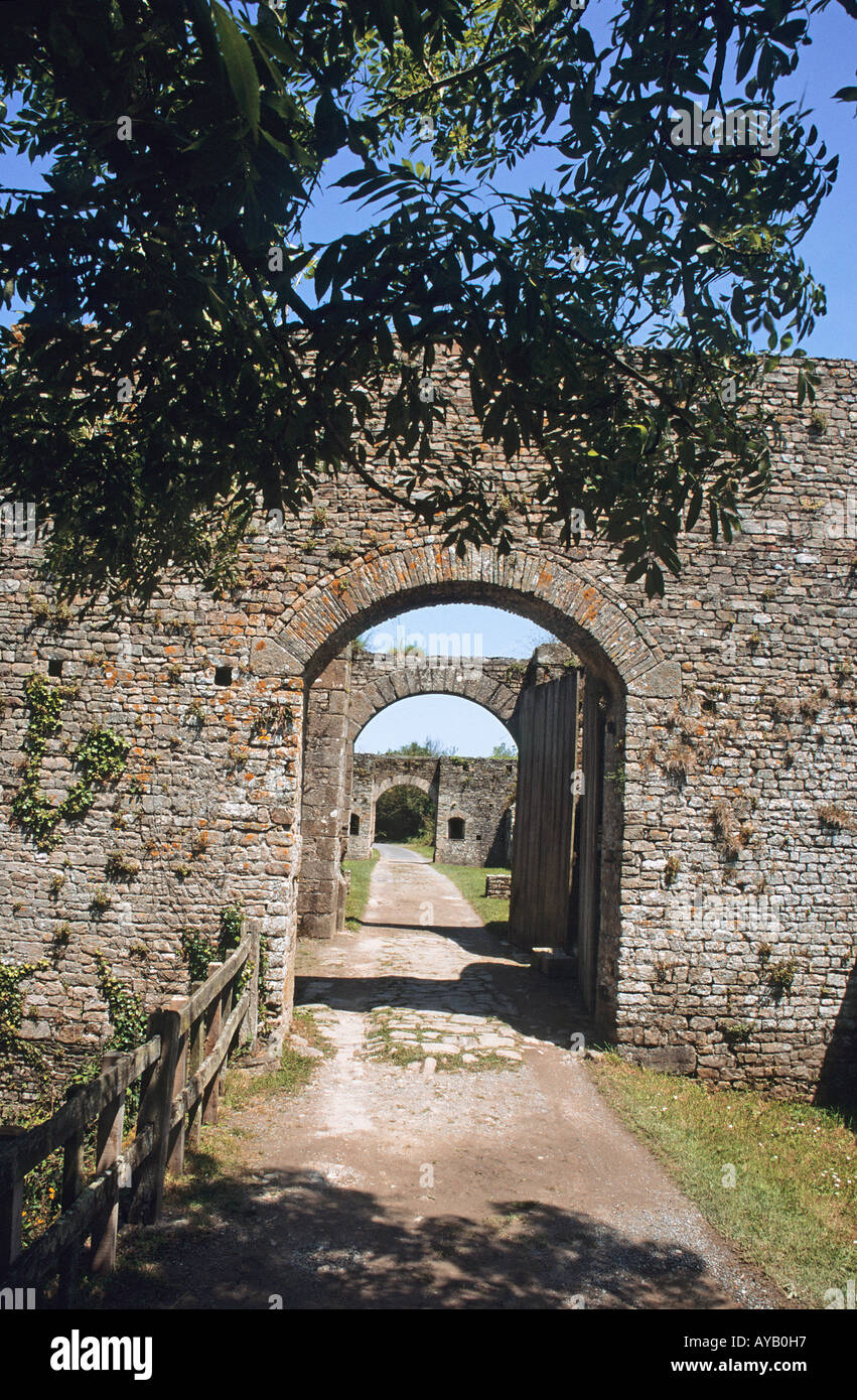 Chateau de Pirou Exterior Close Up Path with Archways Stock Photo - Alamy