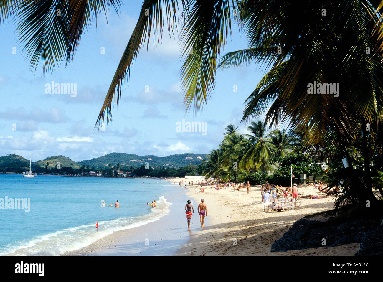 Reduit Beach St Lucia in the Caribbean Stock Photo - Alamy