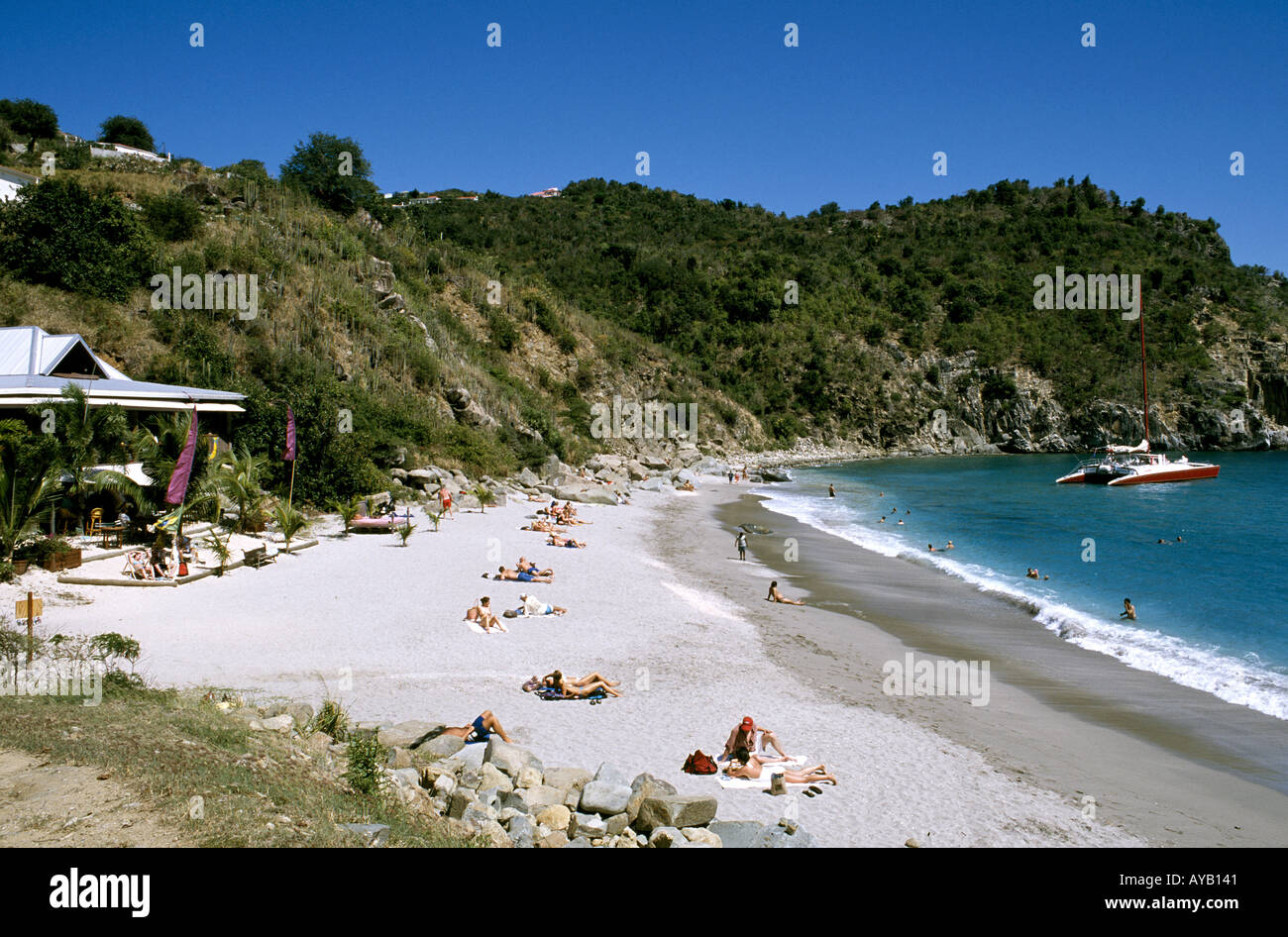 Shell Beach at Gustavia in St. Barthelemy French Caribbean Stock Photo ...