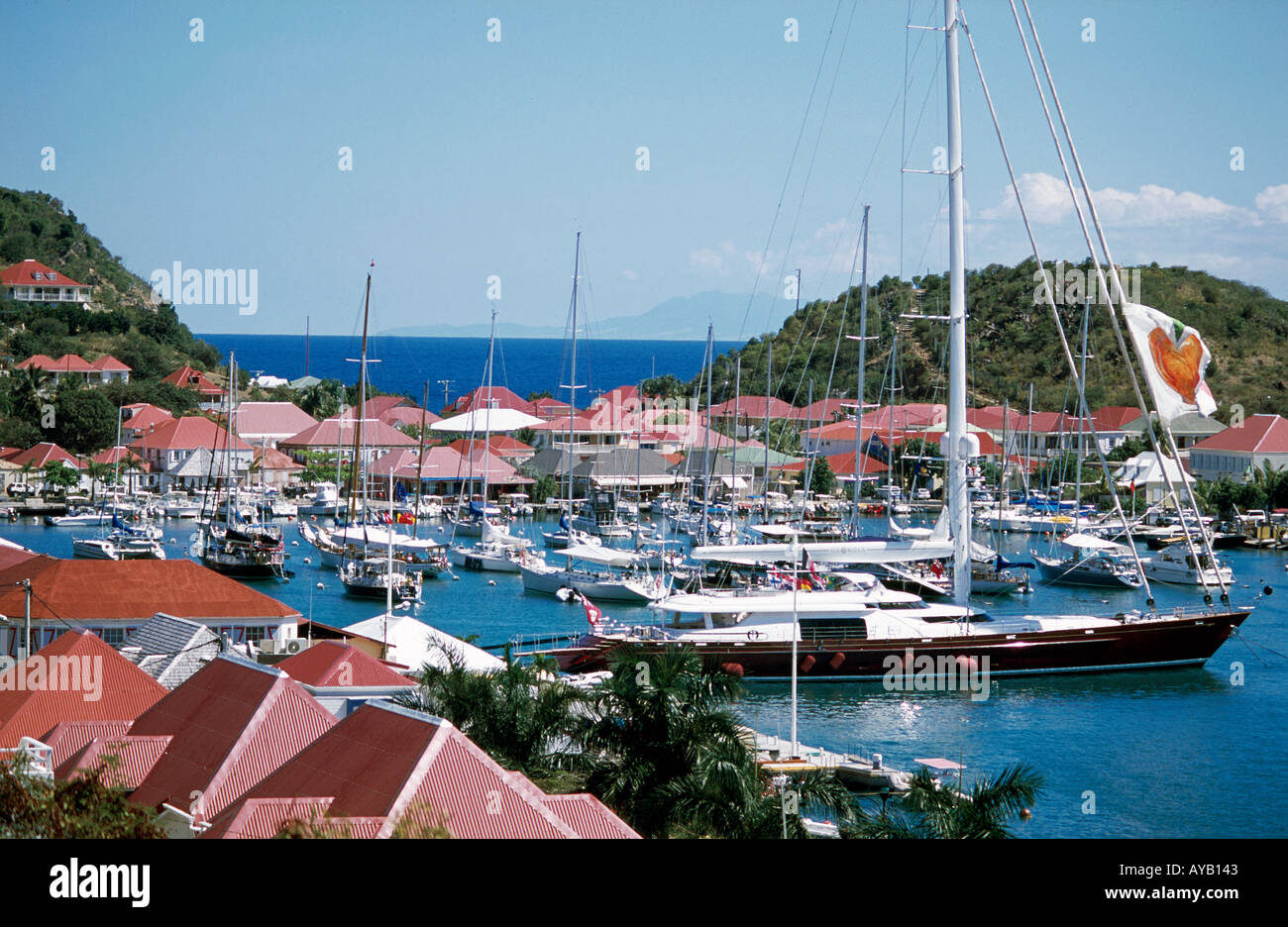 Gustavia harbour caribbean town hi-res stock photography and images - Alamy