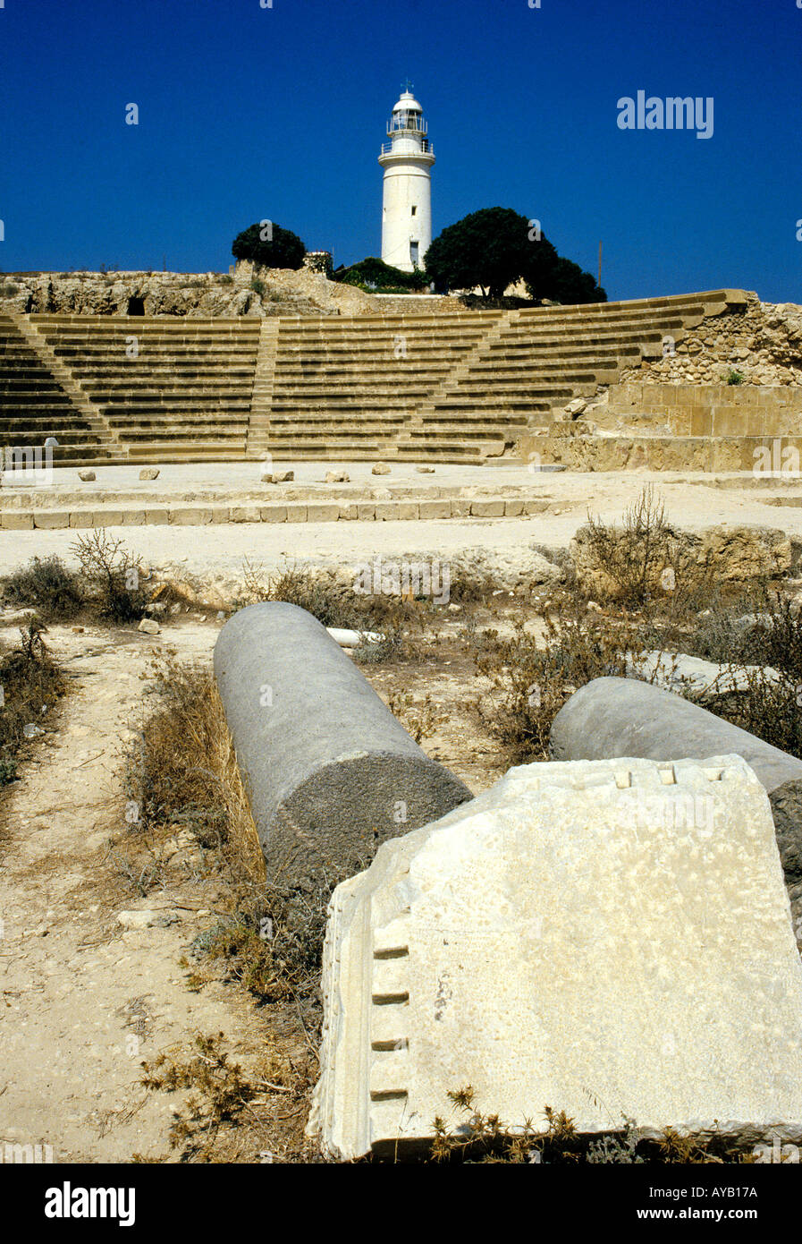 Paphos amphitheatre lighthouse cyprus hi-res stock photography and ...