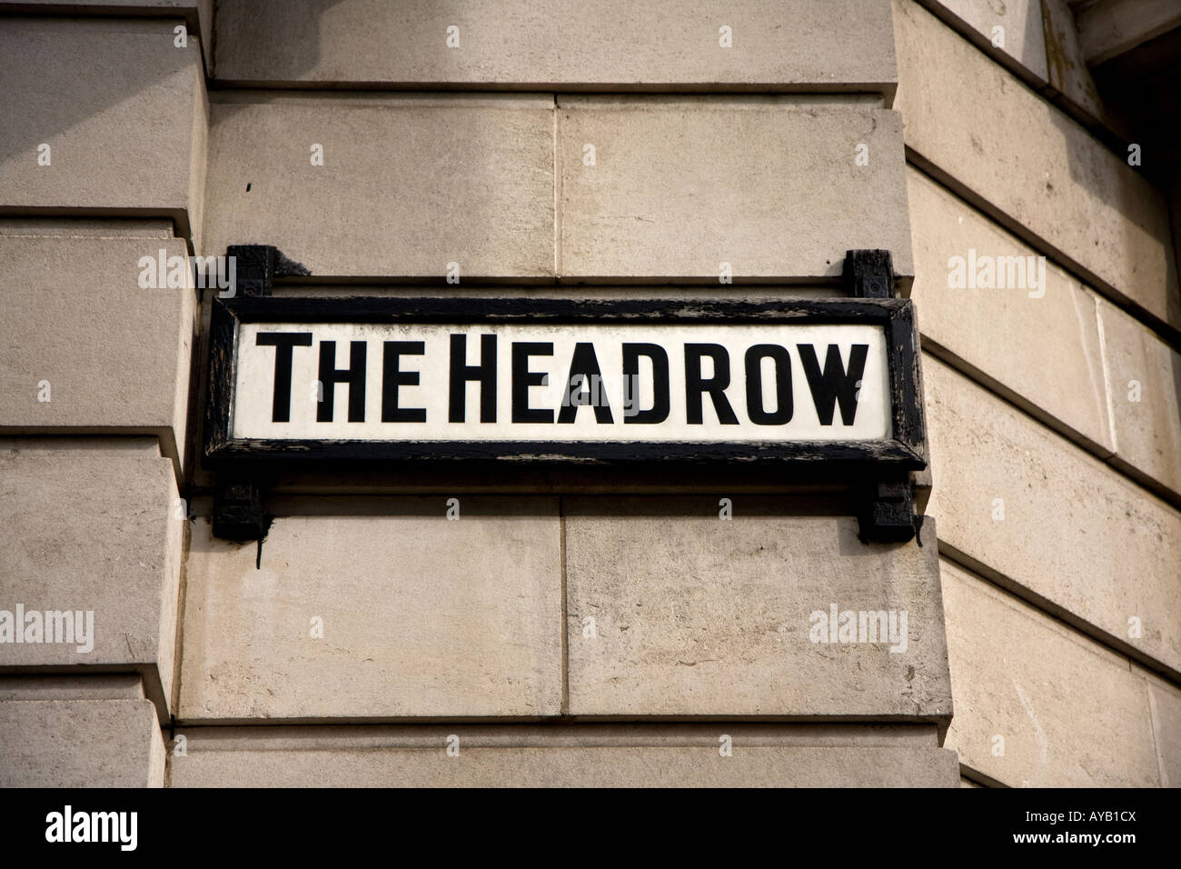 The Headrow street sign on the side the old Lewis / Alders building ...