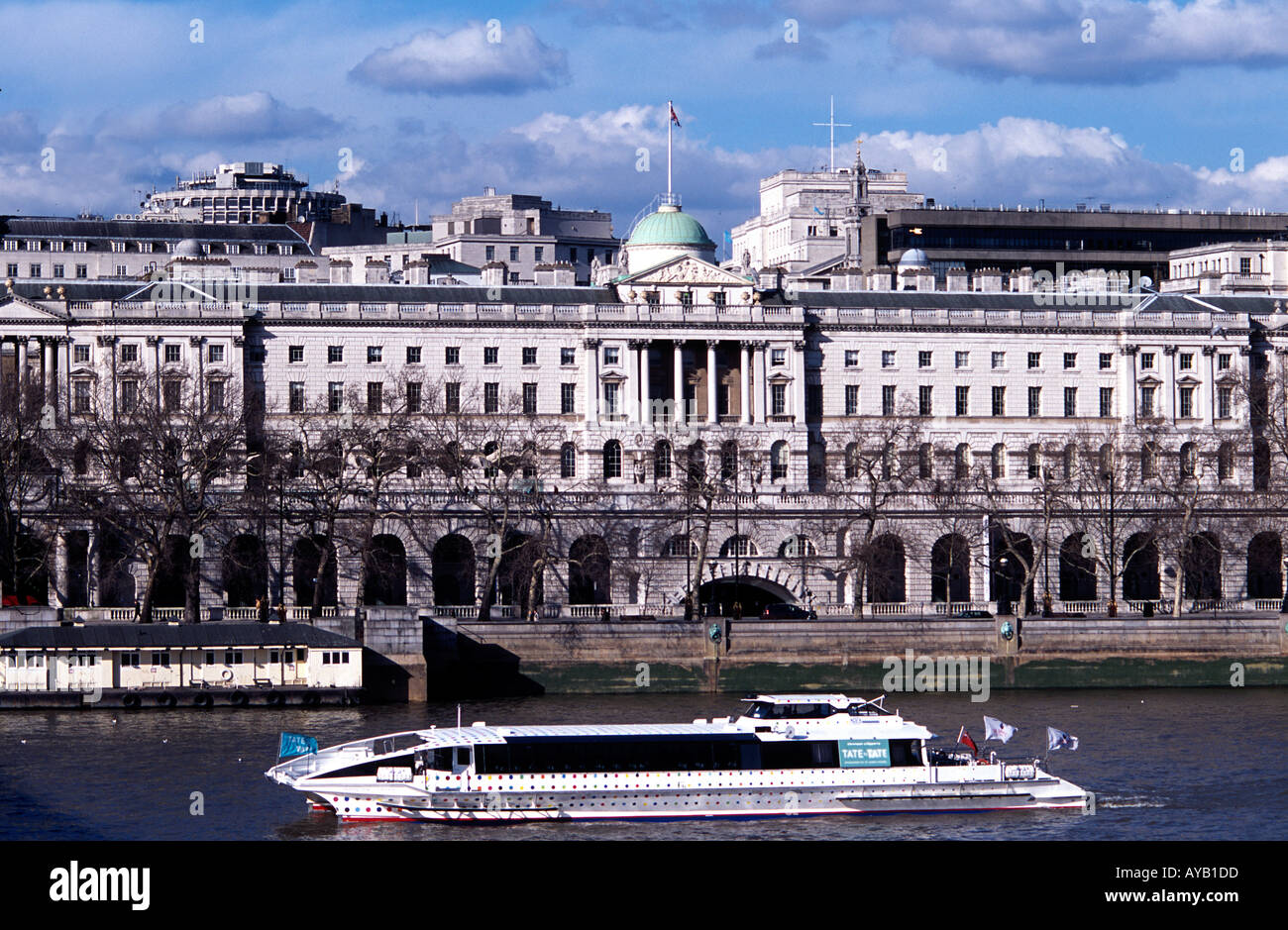 Somerset House overlooking River Thames in London UK Stock Photo ...