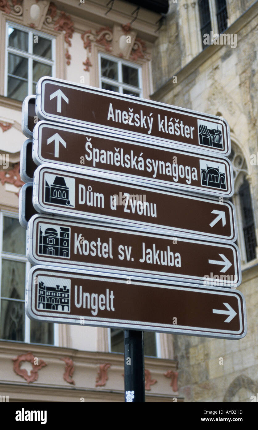 Tourist sign to a sight in Czech Stock Photo - Alamy