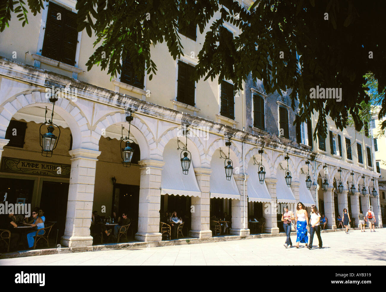 Liston Arches Corfu Greece Stock Photo - Alamy