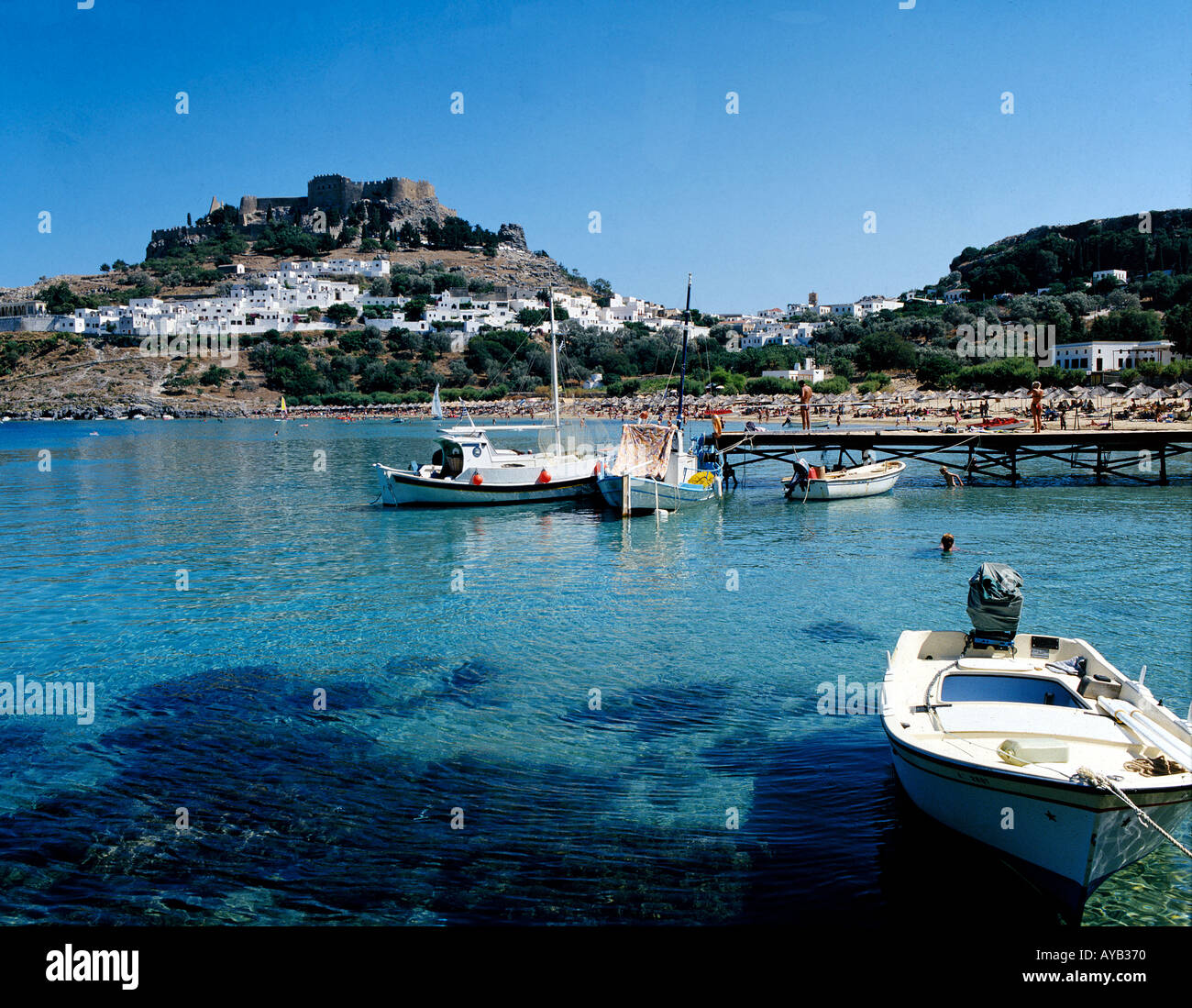 Lindos village greek island rhodes hi-res stock photography and images ...