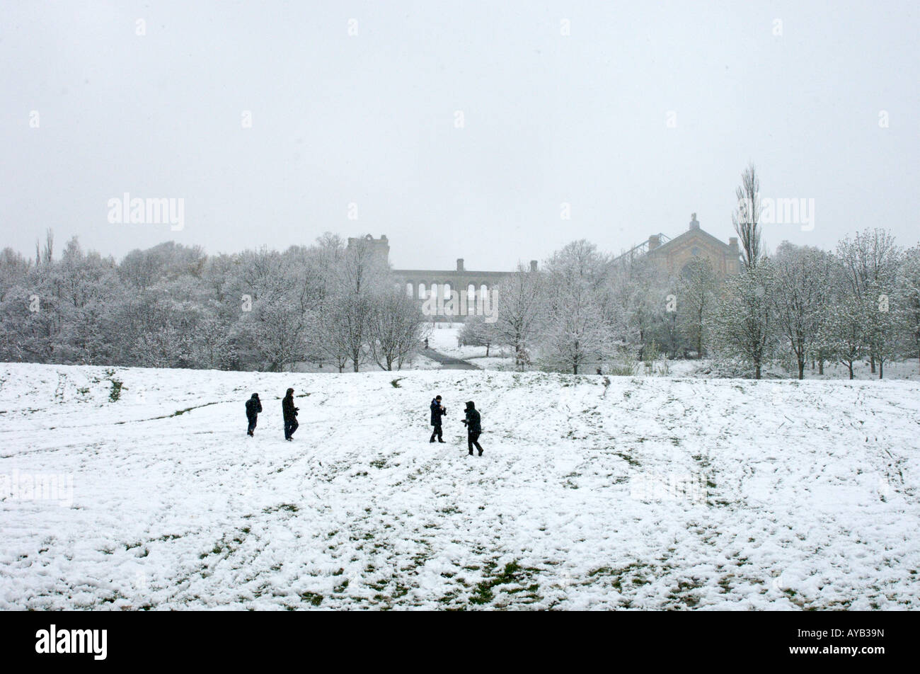A snowy scene in North London Stock Photo - Alamy