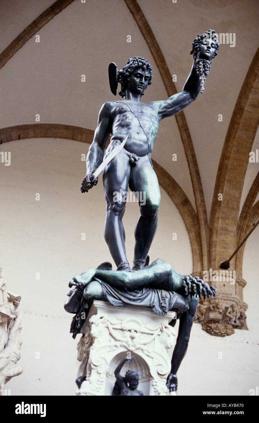 Benvenuto Cellini's famous statue of Perseus looking down on the ...