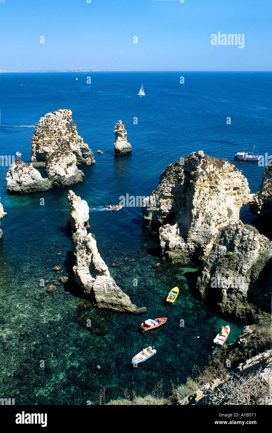 Lagos... the stunning rocks and caverns to the west of the town Stock ...