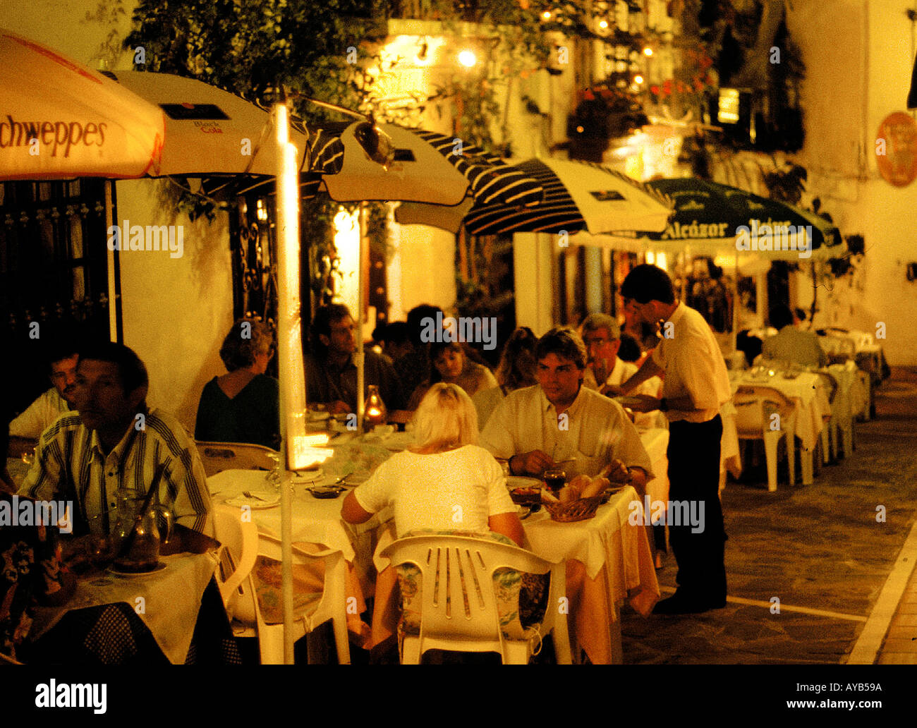 Marbella Old Town at Night Stock Photo - Alamy
