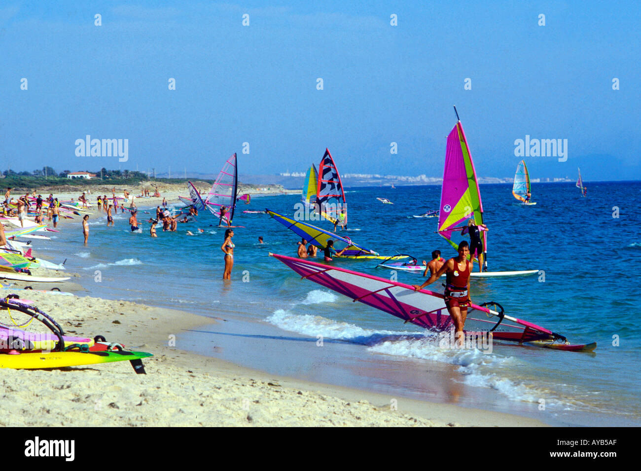 Tarifa in southern Spain windsurfing beach Stock Photo - Alamy