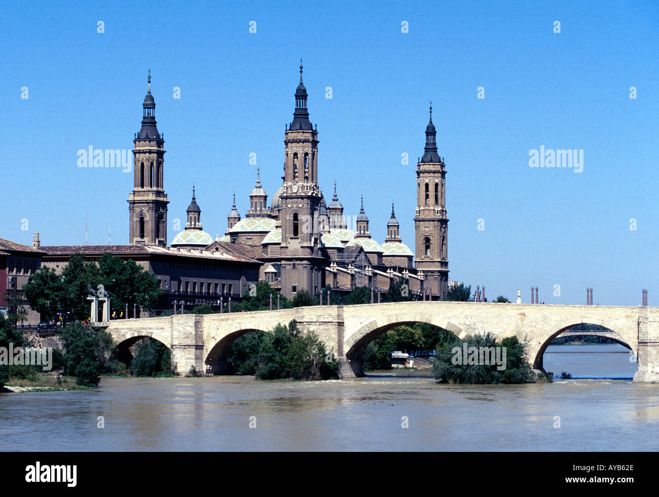 The Basilica Pilar at Zaragoza Spain Stock Photo - Alamy