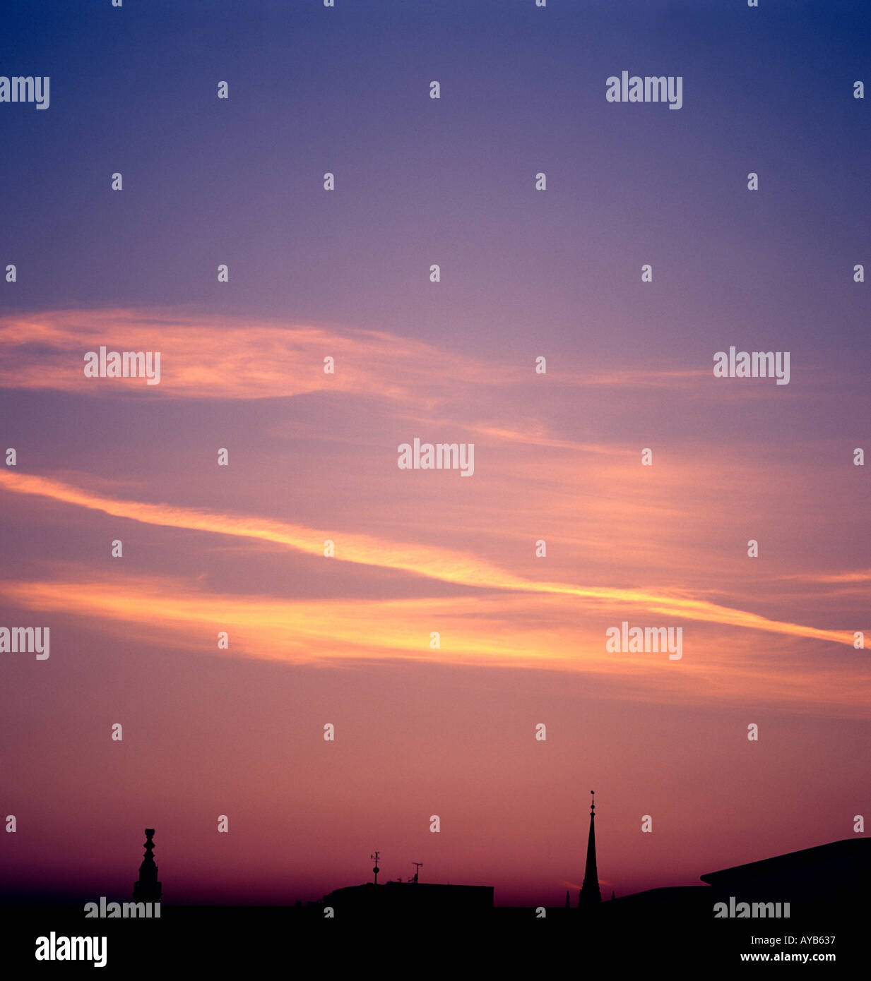 High dusk sky clouds twilight Sunset sunrise dawn Stock Photo - Alamy