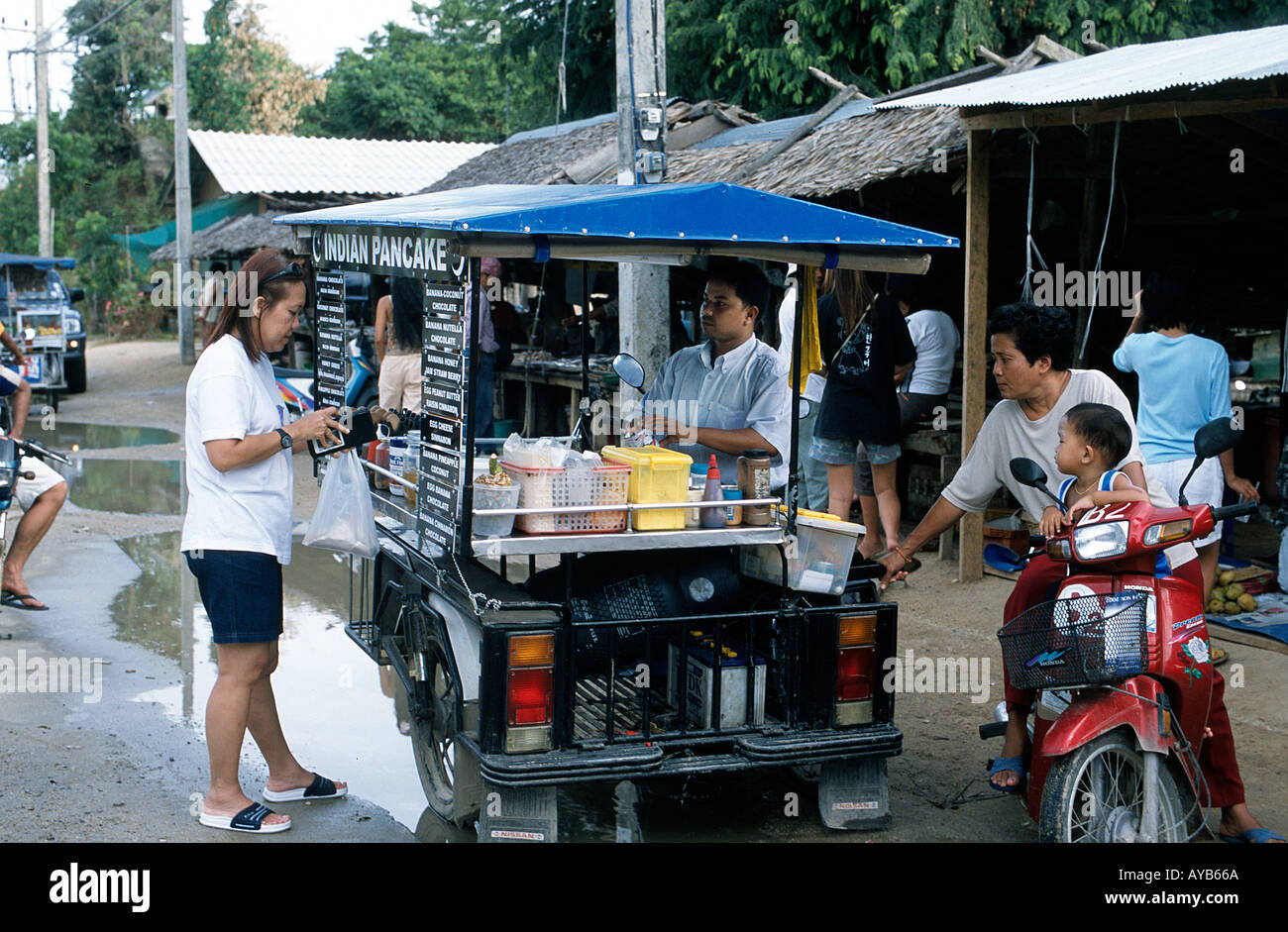 Street Vendor selling Indian Pancakes Koh Samui Stock Photo - Alamy
