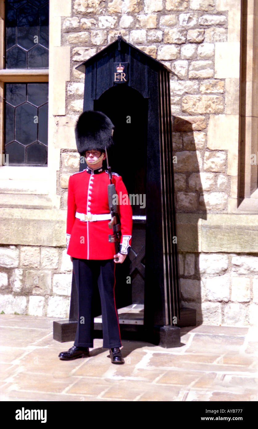 Queen´s Life Guard close the sentry-box Stock Photo - Alamy
