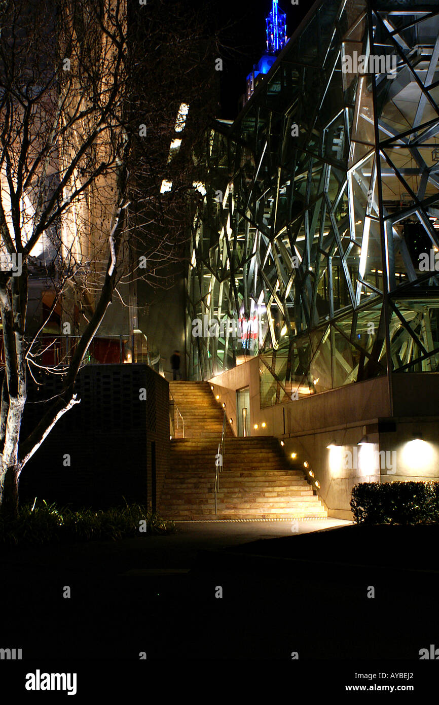 Lights of Federation Square Stock Photo - Alamy
