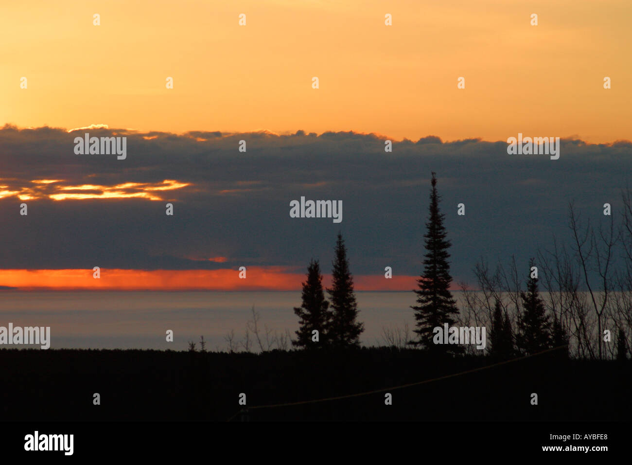 Beautiful sunrise in scenic Northern Saskatchewan Canada Stock Photo ...