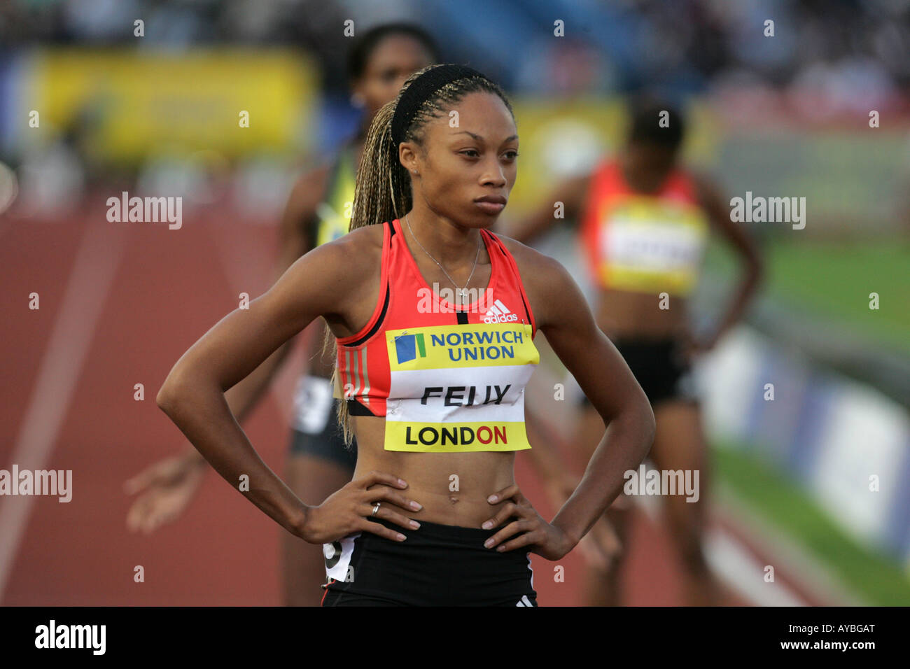 USA athlete Allyson Felix before the start of the 200m at the Crystal ...