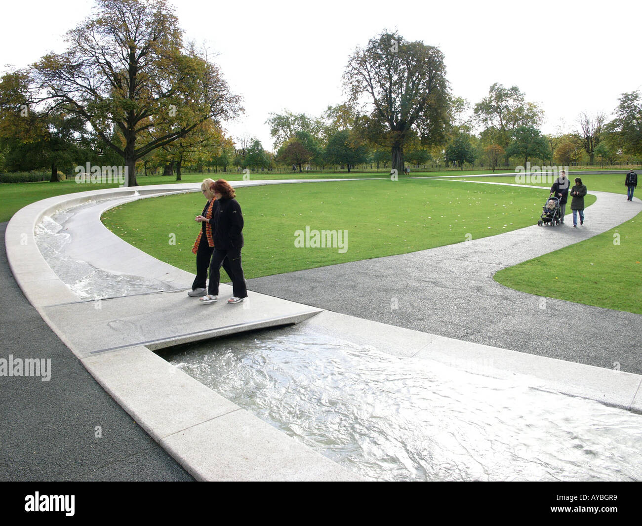 Diana memorial fountain water sculpture London Stock Photo - Alamy