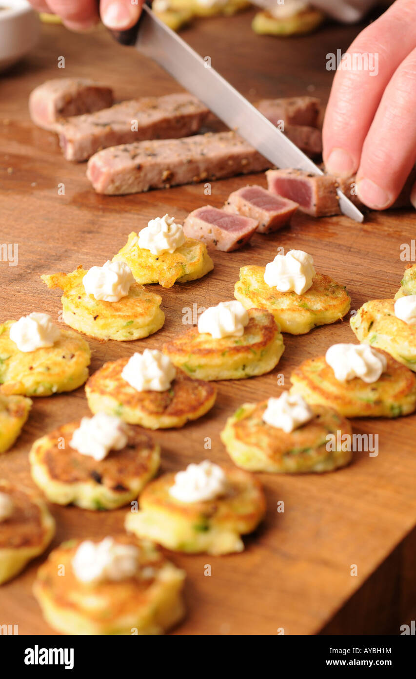 Chef making canapes hi-res stock photography and images - Alamy