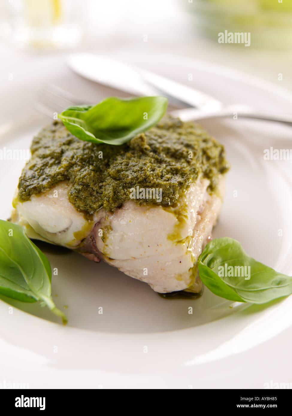 Individual portion fish pesto sauce hi-res stock photography and images ...