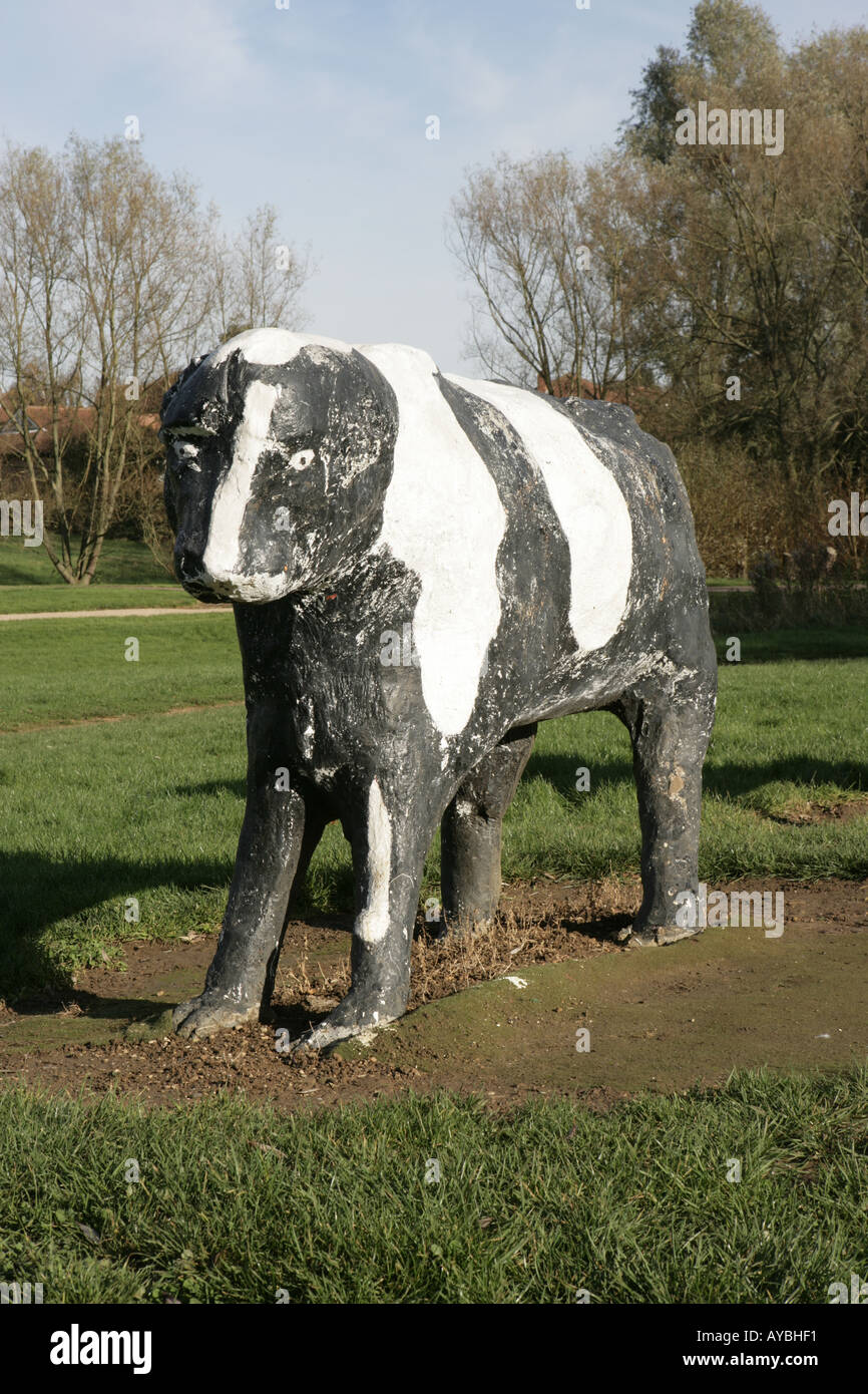 The famous Conerete Cows at Milton Keynes the New Town Stock Photo - Alamy