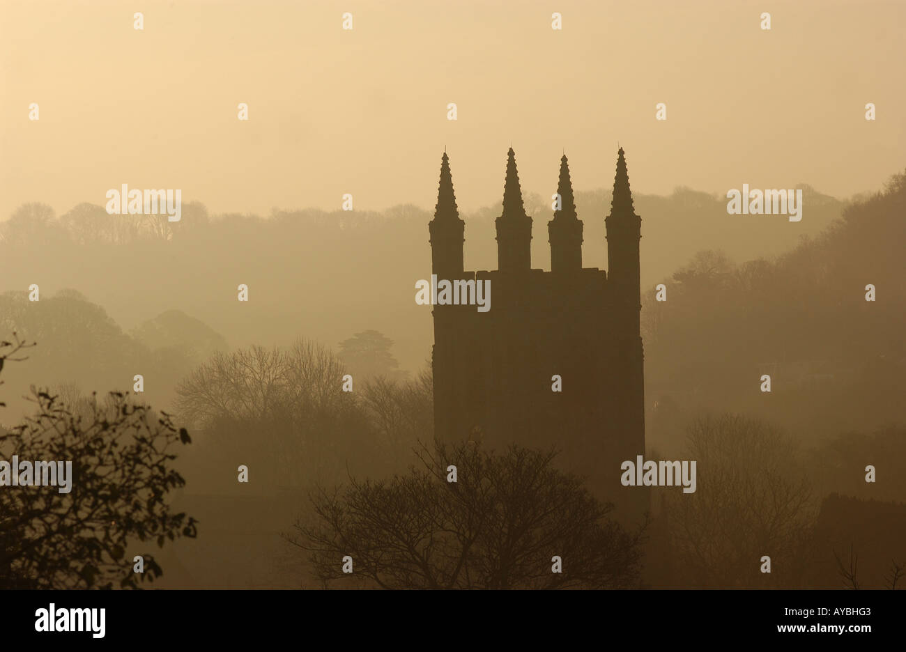Church tower at sunrise English countryside Stock Photo - Alamy