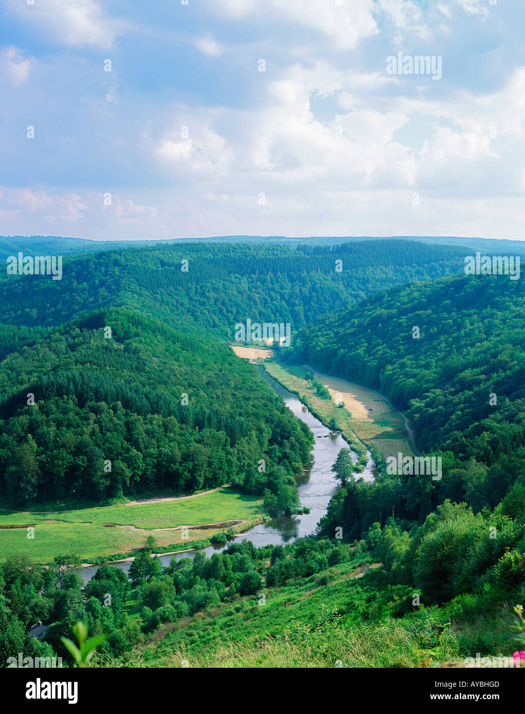 BELGIUM ARDENNES RIVER SEMOIS AND THE GIANT S TOMB NEAR BOUILLON Stock ...