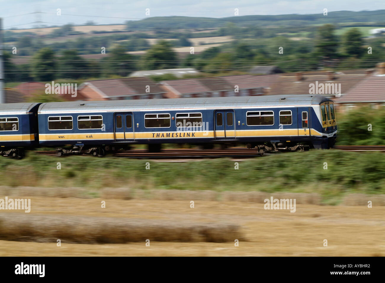 Thameslink class 319 train at speed on the Midland Main Line Stock ...