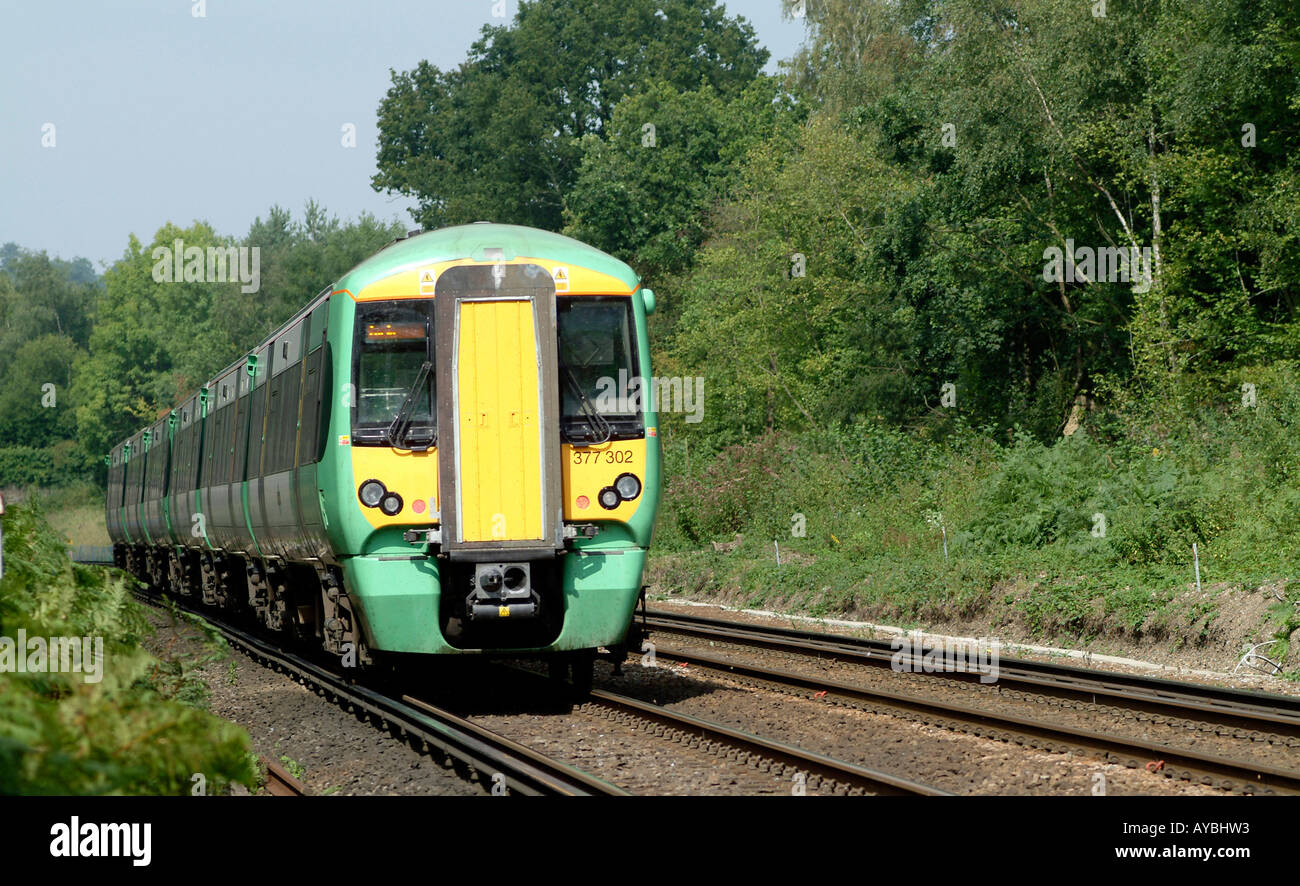 South Central Class 377 train travelling through the british ...