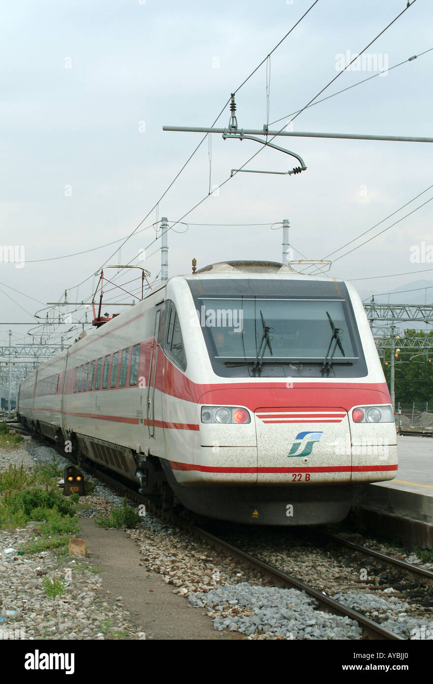 ETR 460 Pendolino Eurostar service train departs Florence SMN station ...