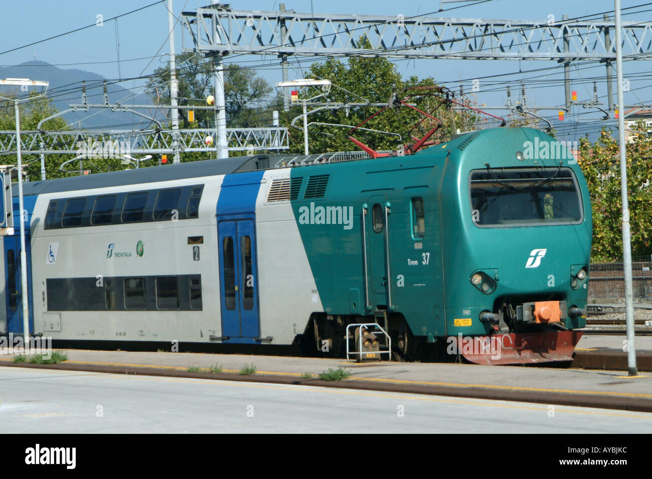 Double decker train at SMN railway station Florence Italy Stock Photo ...