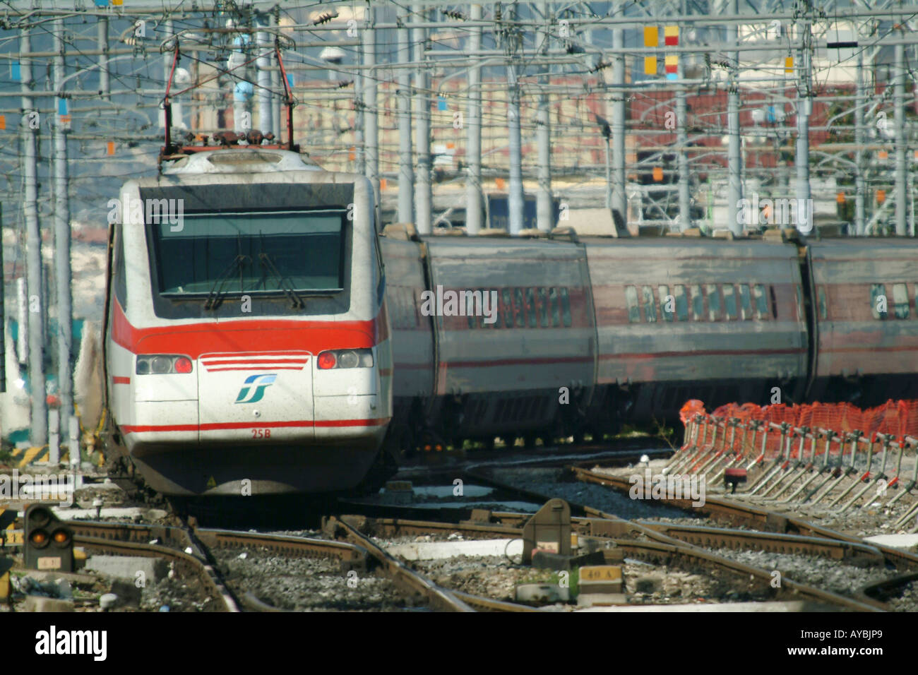 ETR460 Eurostar high speed train approaching Firenze SMN railway ...