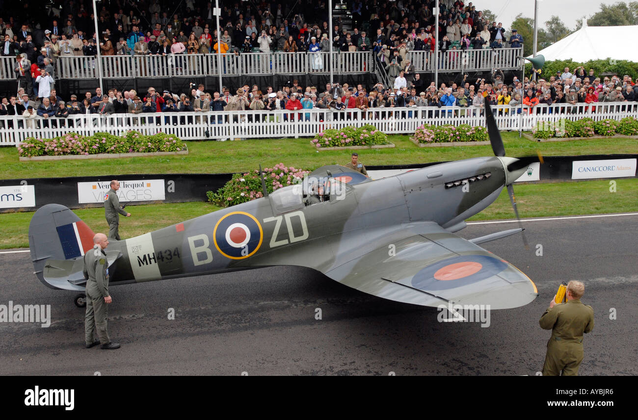 Goodwood Revival 2006 A spitfire on the race track Stock Photo - Alamy