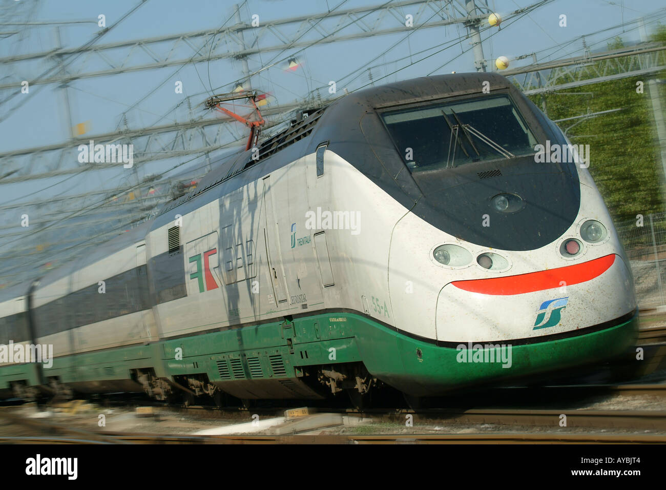 ETR 500 high speed Eurostar train approaching SMN railway station ...