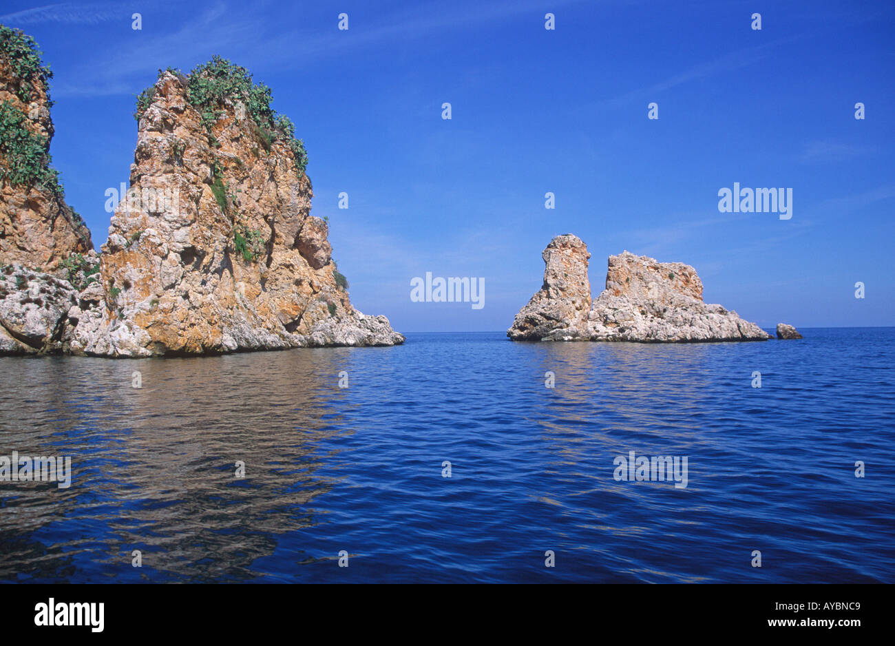 Limestone sea stacks Tonnara Scopello Sicily Italy Stock Photo - Alamy