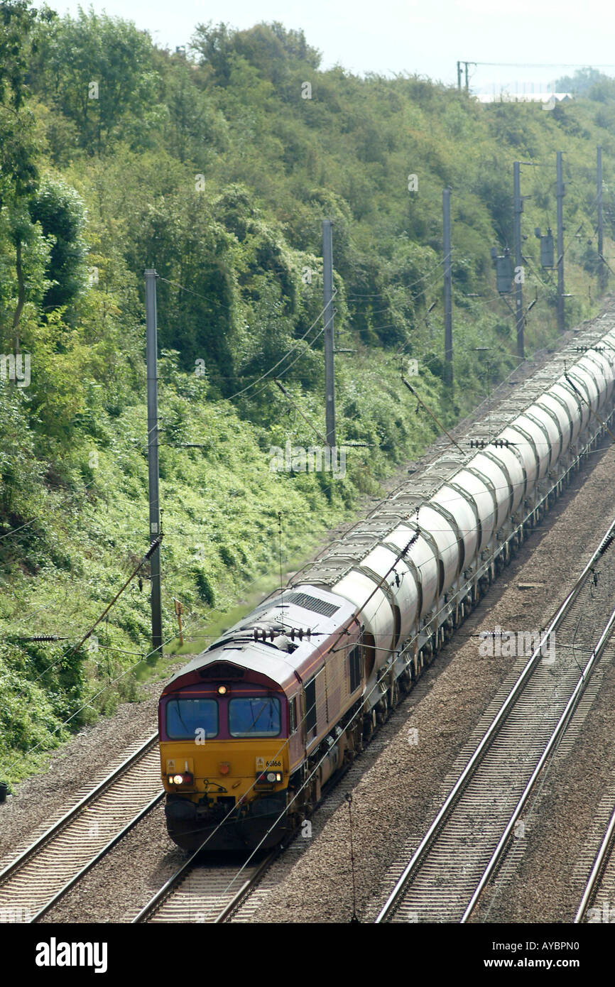ews class 66 locomotive hauling freight on the midland main line ...