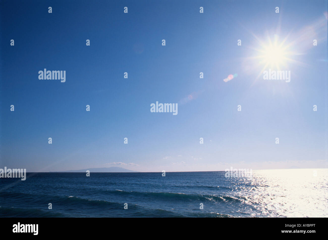 Sun Reflected on Ocean Stock Photo - Alamy