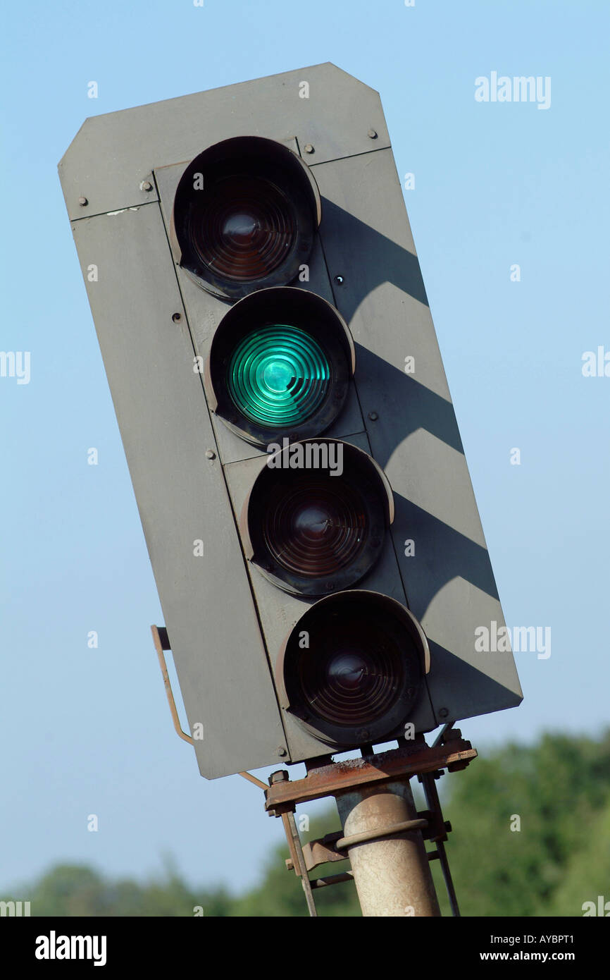 railway signal at green, england Stock Photo - Alamy