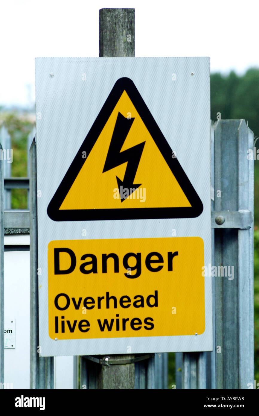 railway danger sign warning of electrified overhead lines in the uk ...