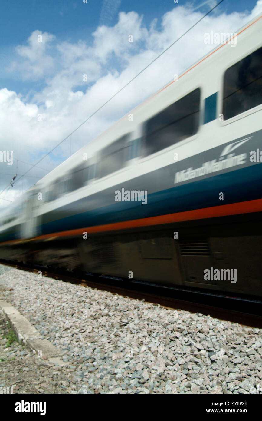 midland mainline high speed train travelling in the uk Stock Photo - Alamy