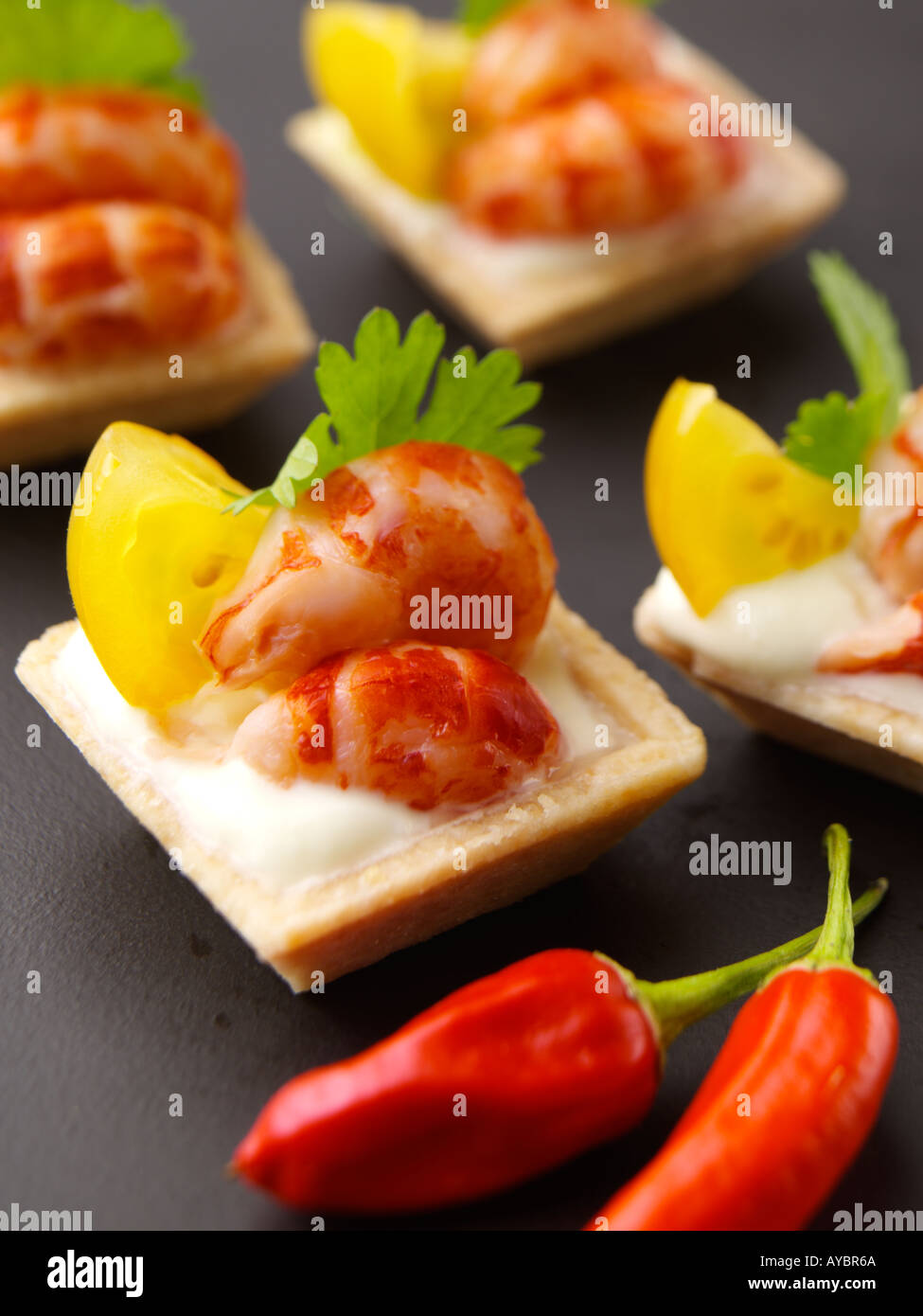 Crayfish canapes finger food hi-res stock photography and images - Alamy