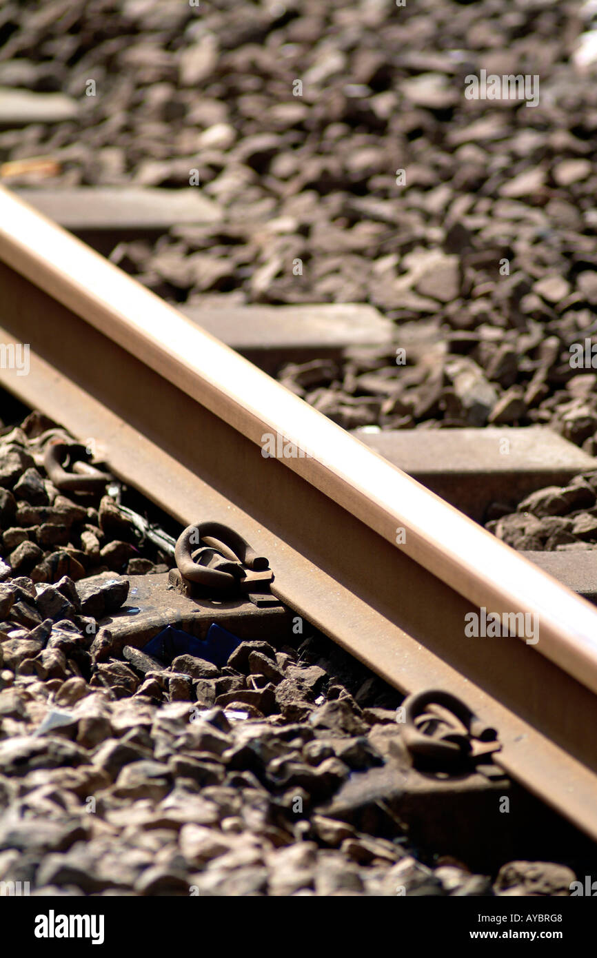 Railway track in the UK Stock Photo - Alamy