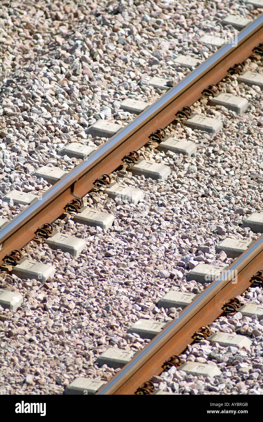 Railway track in the UK Stock Photo - Alamy